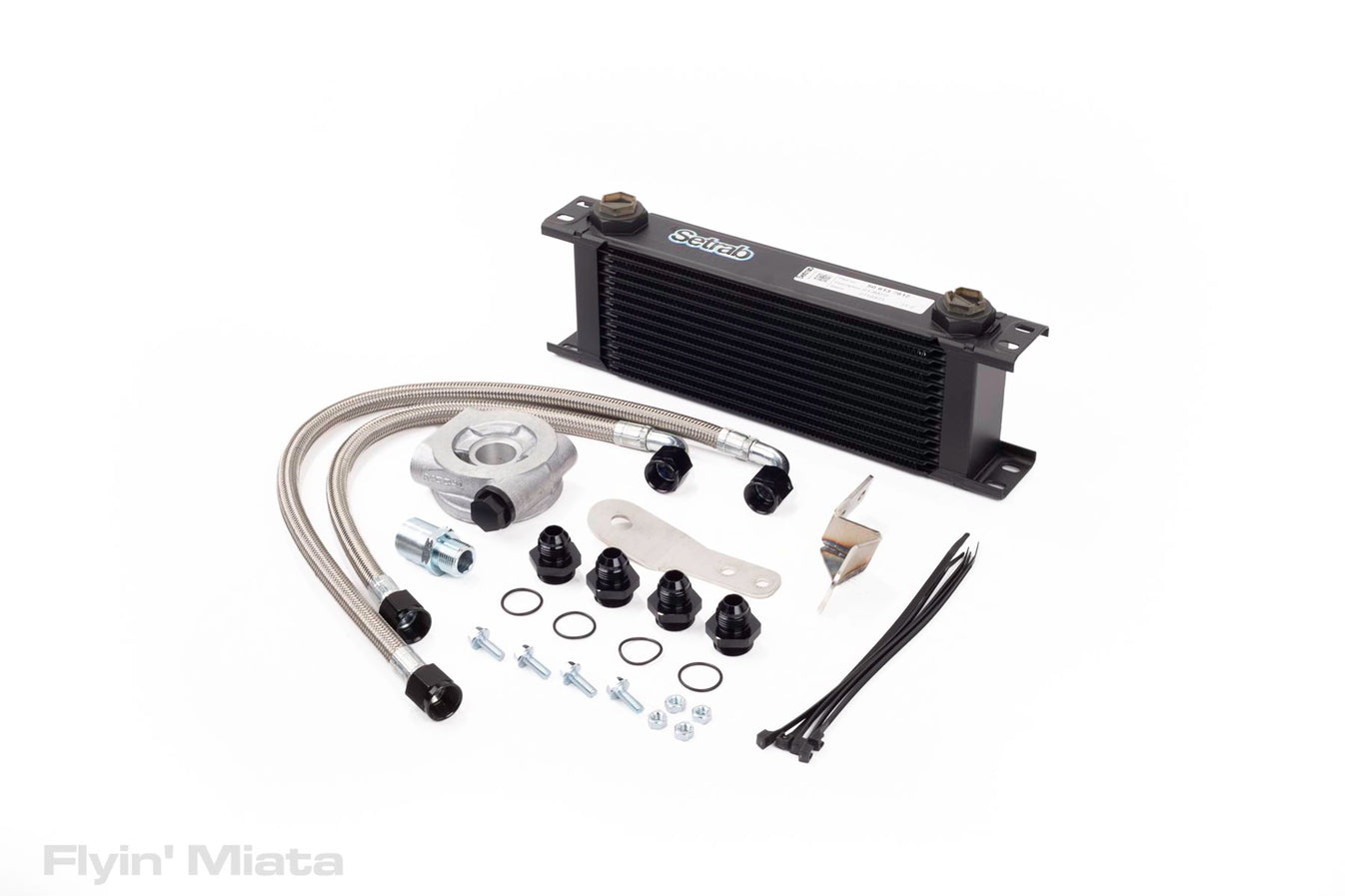 A top-quality oil cooler kit including lines and brackets. – Flyin' Miata
